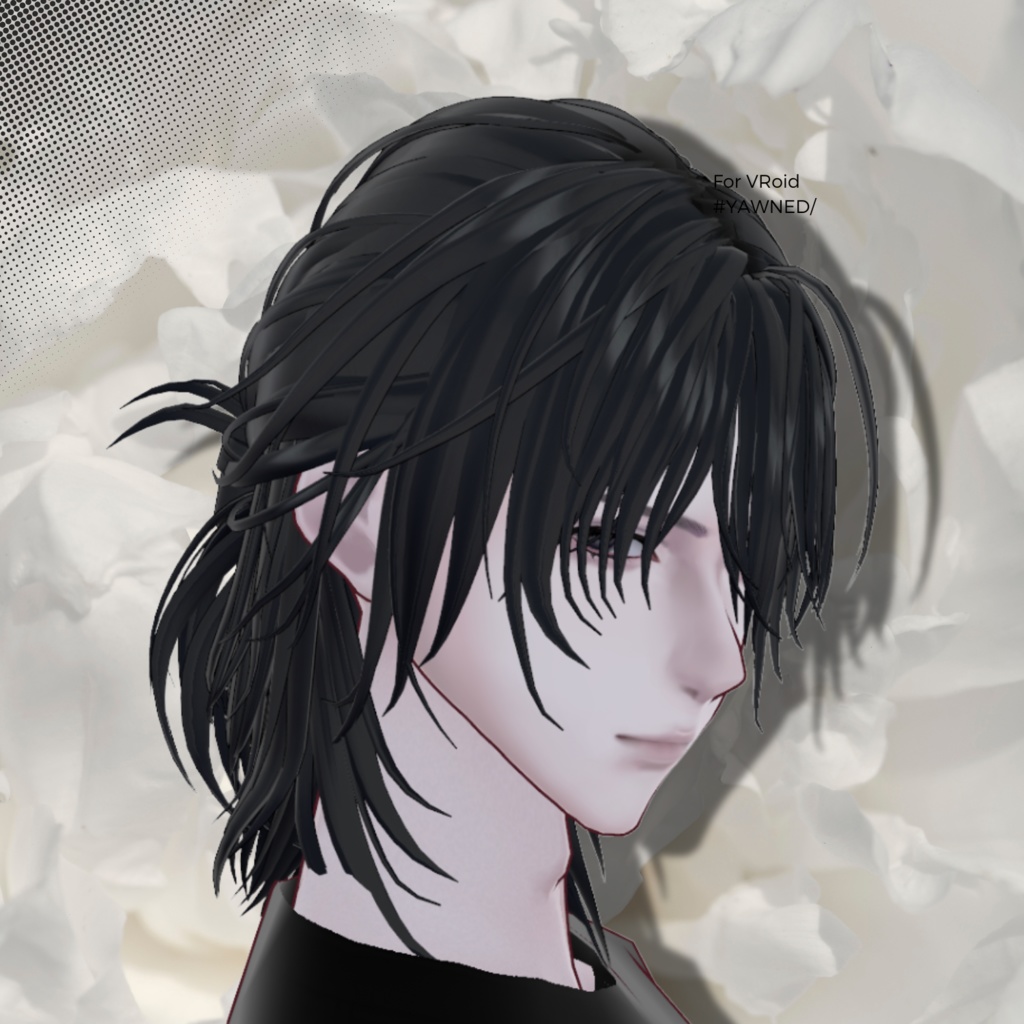 VRoid ハーフアップ ヘアプリセット Half-up Hair preset - YAWNED - BOOTH