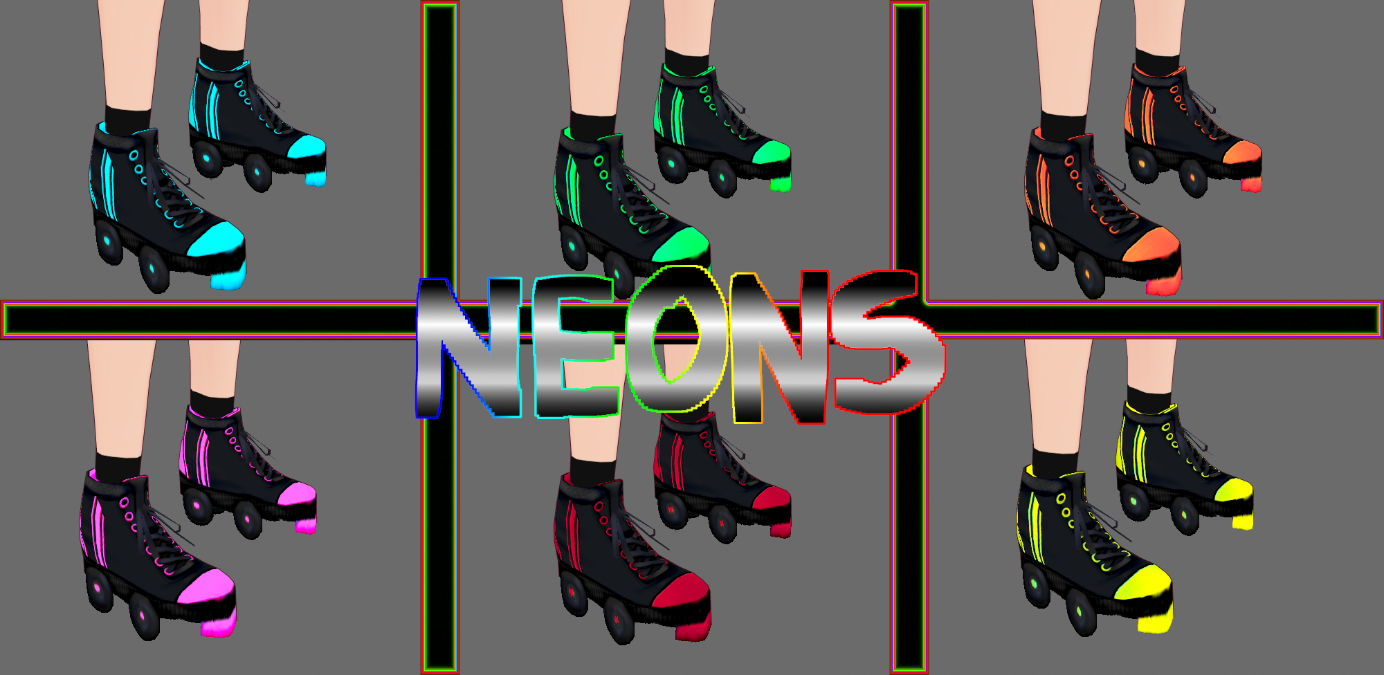 Rollerskates Illusion - VRoid shoes texture - battynator-store - BOOTH