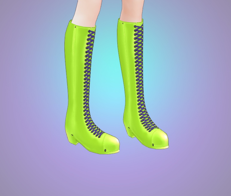 Lace Up Customizable Long Boots for VRoid - battynator-store - BOOTH