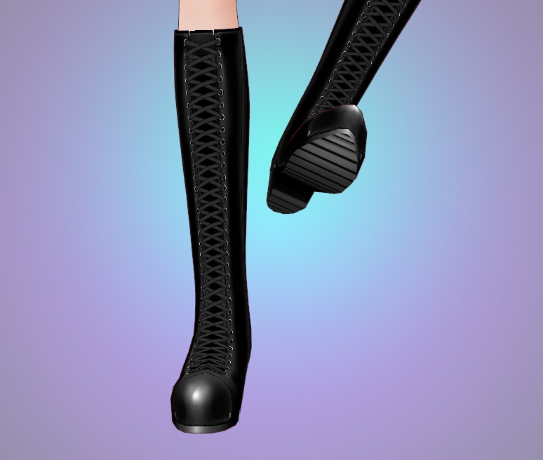 Lace Up Customizable Long Boots for VRoid - battynator-store - BOOTH