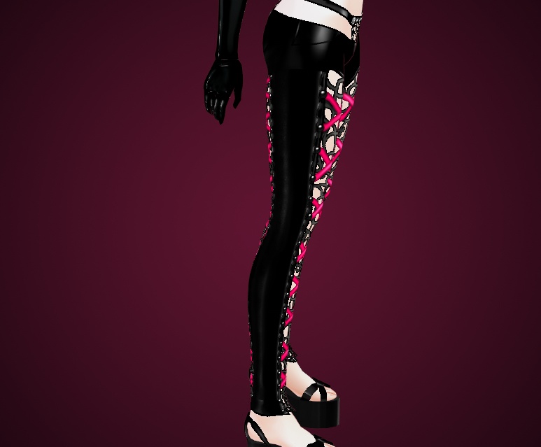 Laceup Latex Pants for VRoid - 18 color - battynator-store - BOOTH