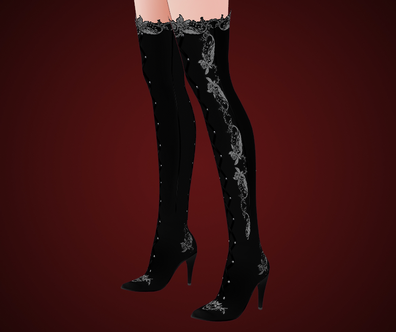 Requiem Thigh High Boots for VRoid - 40 colors - battynator-store - BOOTH
