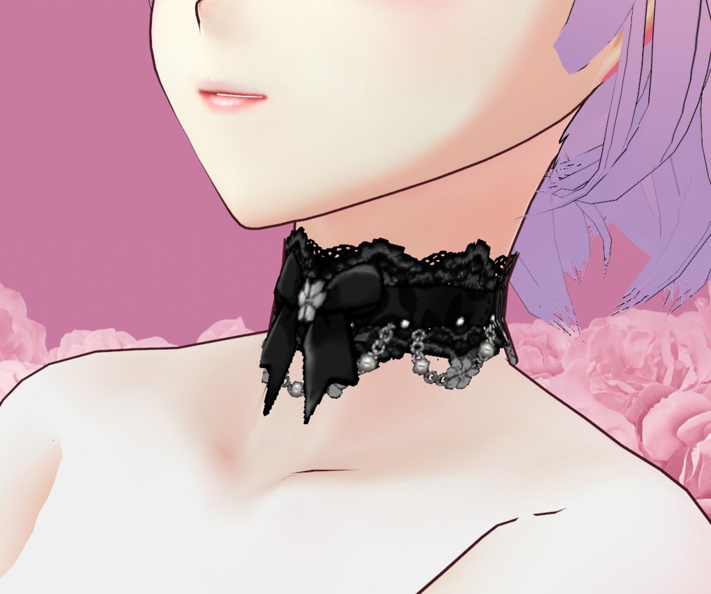 Lacey Choker for VRoid - 40 colors - battynator-store - BOOTH