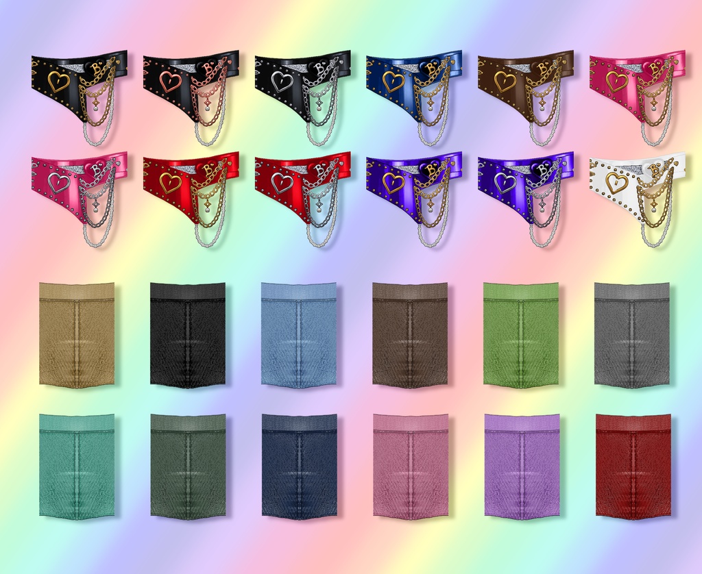 Chunky Belt and Skirt for VRoid - 12+12 set - battynator-store - BOOTH