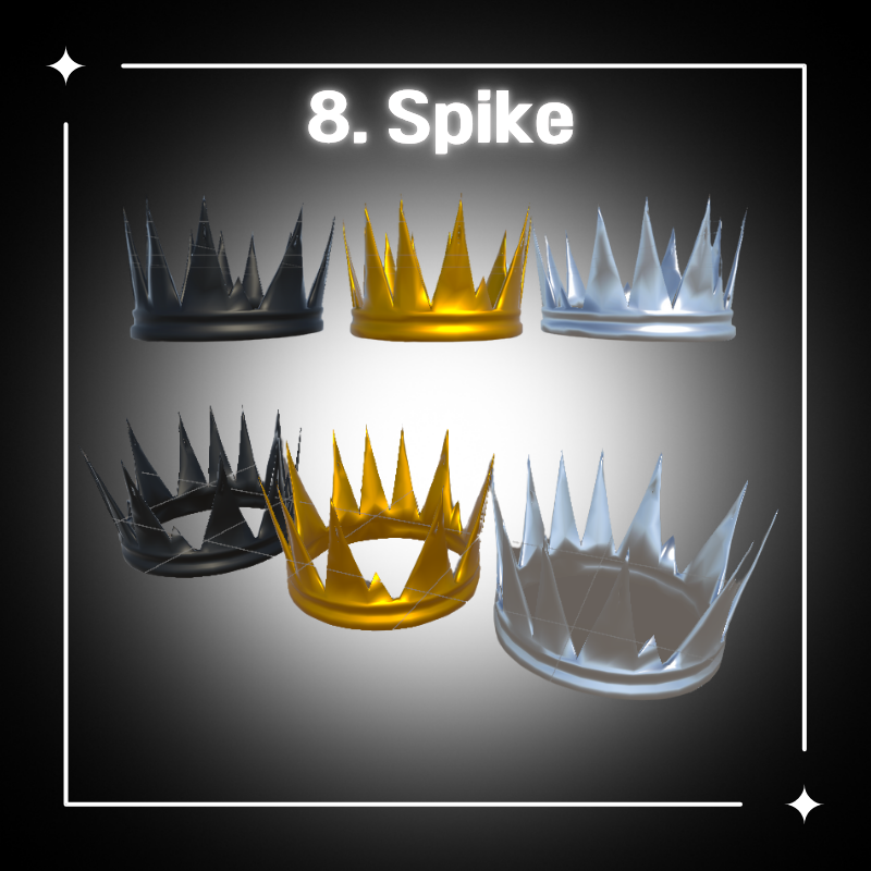 【無料配布中】Free 3D Crown Pack - 8 Simple crowns (VRChat想定) - juuniji - BOOTH
