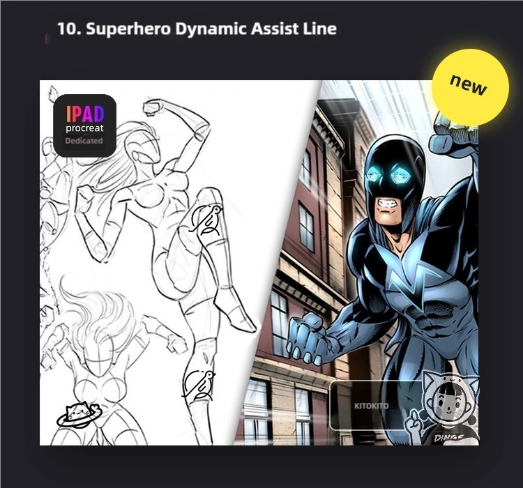 オリジナルProcreateブラシ フルセット ポートレート補助線 厚塗りiPad 絵画 - kitokito - BOOTH
