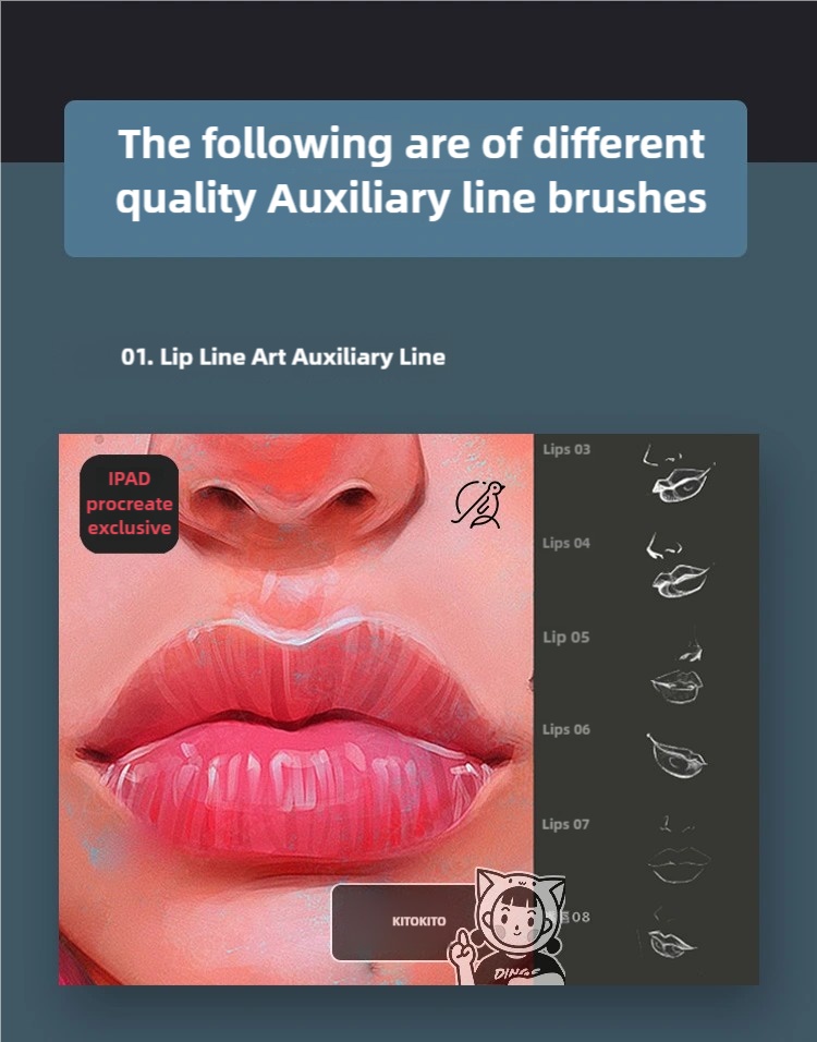オリジナルProcreateブラシ フルセット ポートレート補助線 厚塗りiPad 絵画 - kitokito - BOOTH