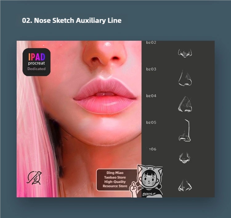 オリジナルProcreateブラシ フルセット ポートレート補助線 厚塗りiPad 絵画 - kitokito - BOOTH