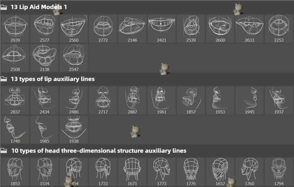 オリジナルProcreateブラシ フルセット ポートレート補助線 厚塗りiPad 絵画 - kitokito - BOOTH