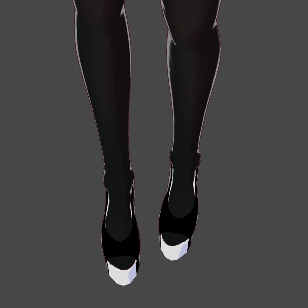 [VRoid] Black-Silver High Heels - yudi080898 Shop - BOOTH