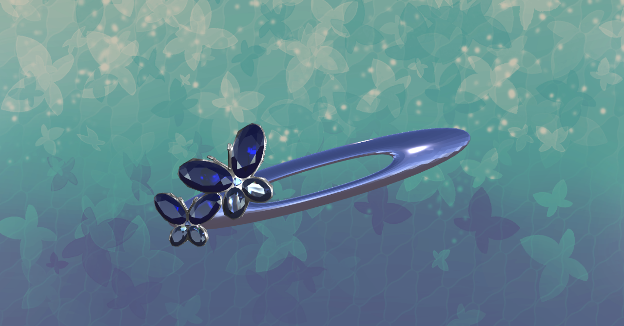 VRChat向け 蝶のヘアピン 桔梗ちゃん設定済み - VRバラエティストアー - BOOTH