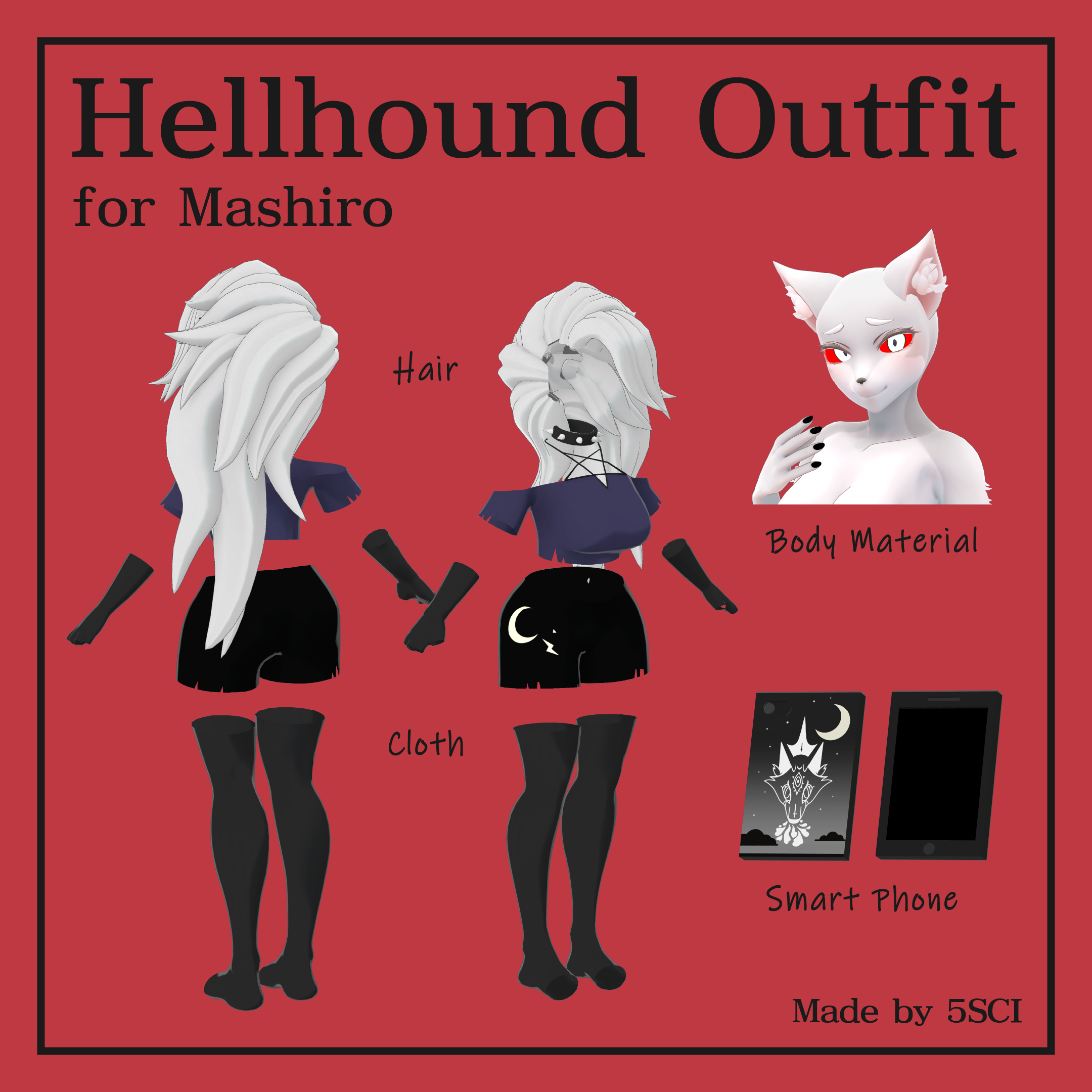 Hellhound Outfit for Mashiro ーましろちゃん専用ヘルハウンド衣装・髪型・マテリアルセットー - 5丁目商工会 ...