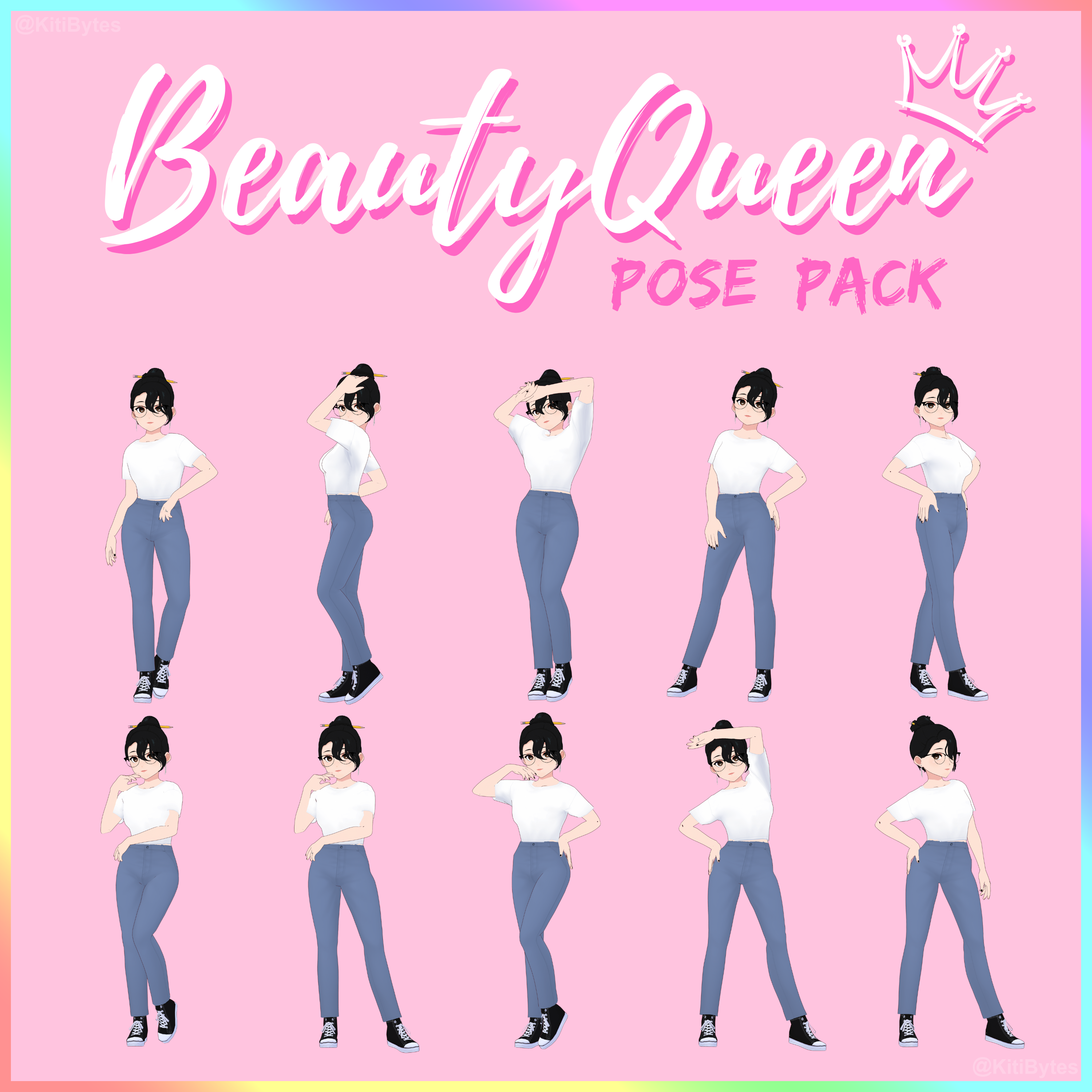 VRoid Studio BEAUTYQUEEN Pose Pack ♕ - KitiBytes - BOOTH