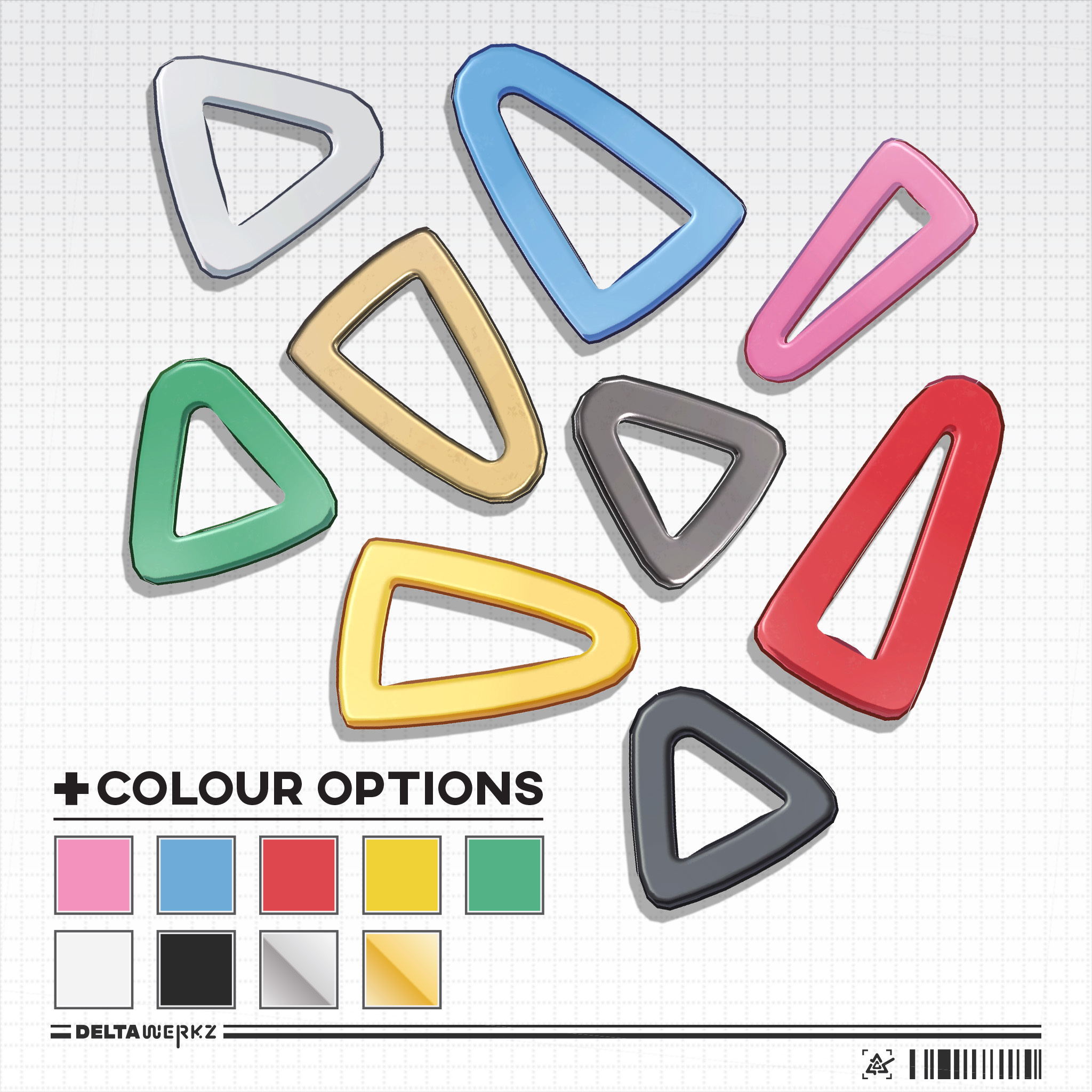 Triangle Hair Clips - DELTAWERKZ - BOOTH