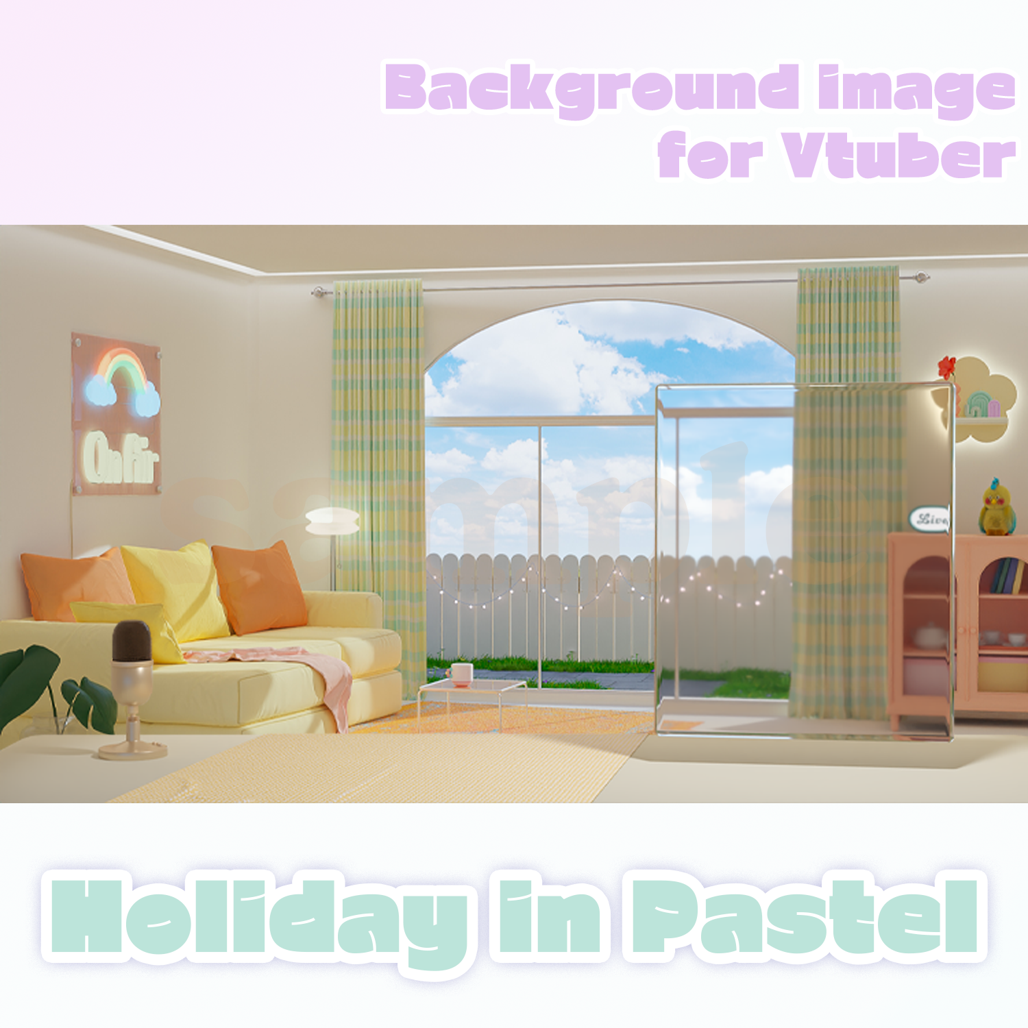 [for Vtuber] Holiday in Pastel Backgroud 4 colors / vtuberのための放送用の背景 ...