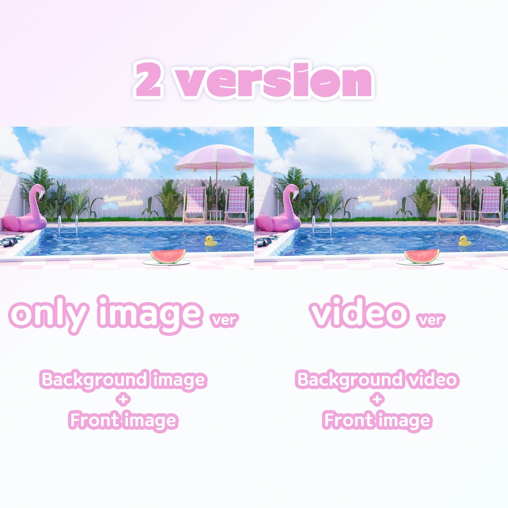 [for Vtuber] Summer Pool Party Background image/ Vtuber のサマープールパーティーの背景 ...