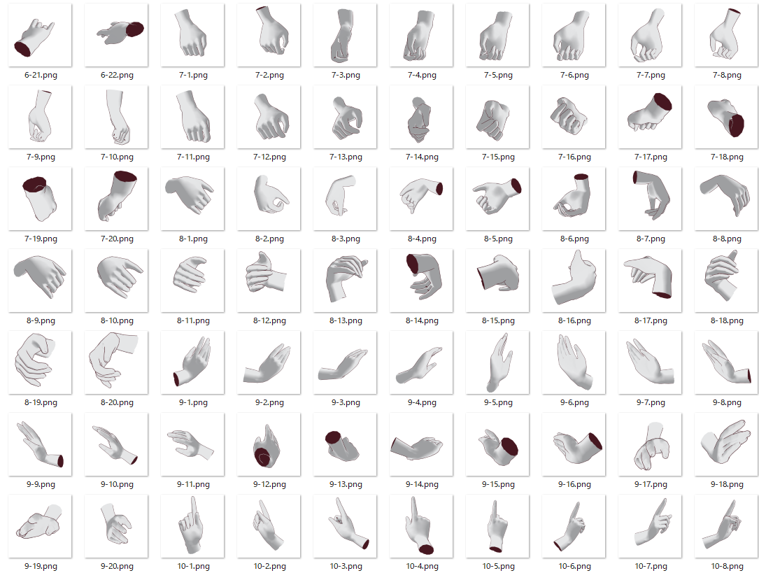 【トレスフリー素材】手のポーズ集 - illust-pose - BOOTH