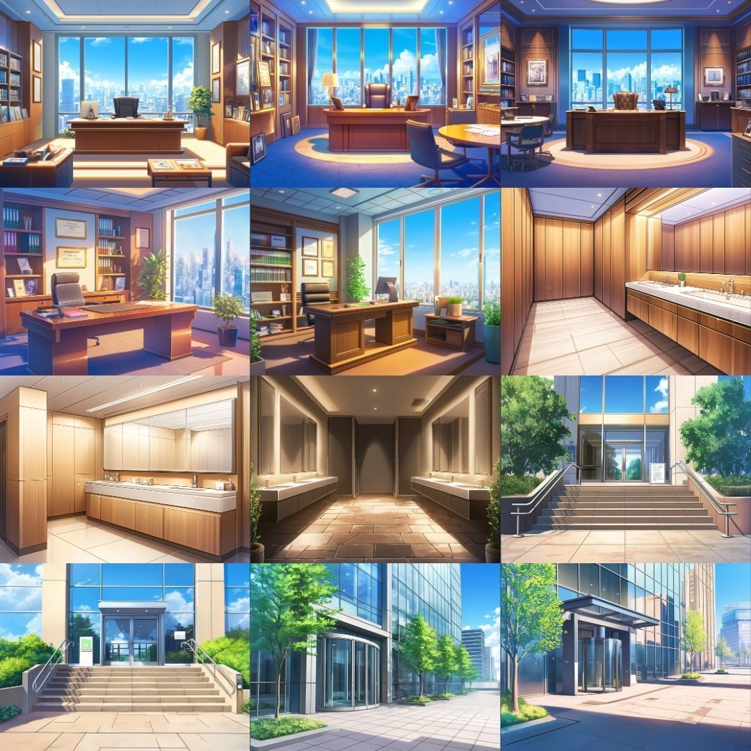 【TRPG背景素材】オフィス_110枚｜会議室･廊下･外観･洗面台･入り口･資料室etc - 🪼くらげさんの背景素材 - BOOTH