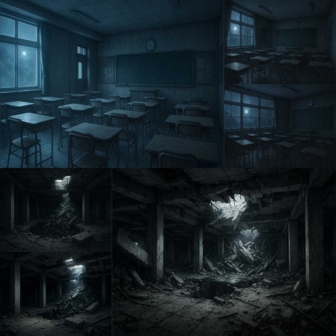 【TRPG背景素材】ダークな世界観63枚｜ショッピングモール・深夜コンビニ・廃工場・地下道・研究所・教室・コインランドリー・地下鉄etc - 🪼くらげさんの背景素材 - BOOTH