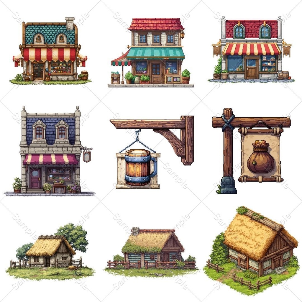 【透過済250点】ドット絵風アイテム[png]｜TRPG・ファンタジー・ゲーム・アイテム - 🪼くらげさんの背景素材 - BOOTH