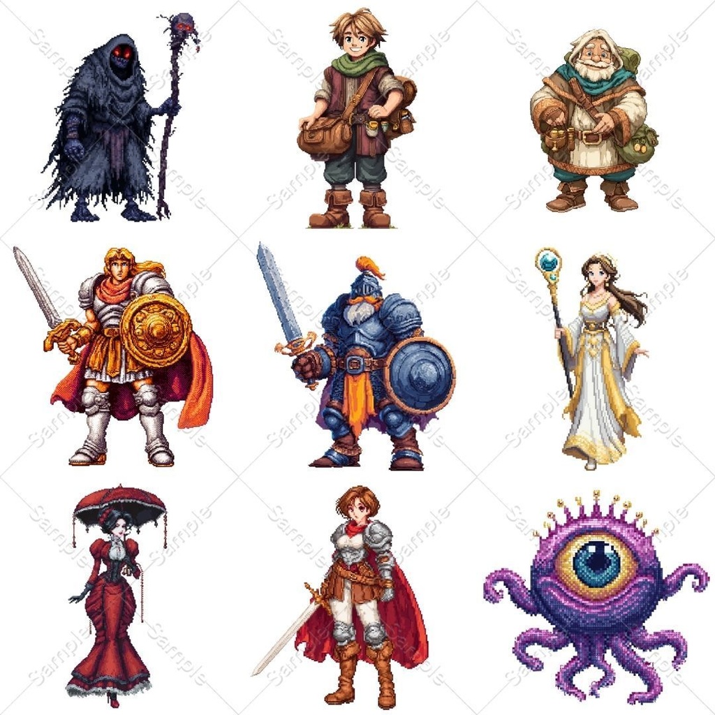 【透過済250点】ドット絵風アイテム[png]｜TRPG・ファンタジー・ゲーム・アイテム - 🪼くらげさんの背景素材 - BOOTH