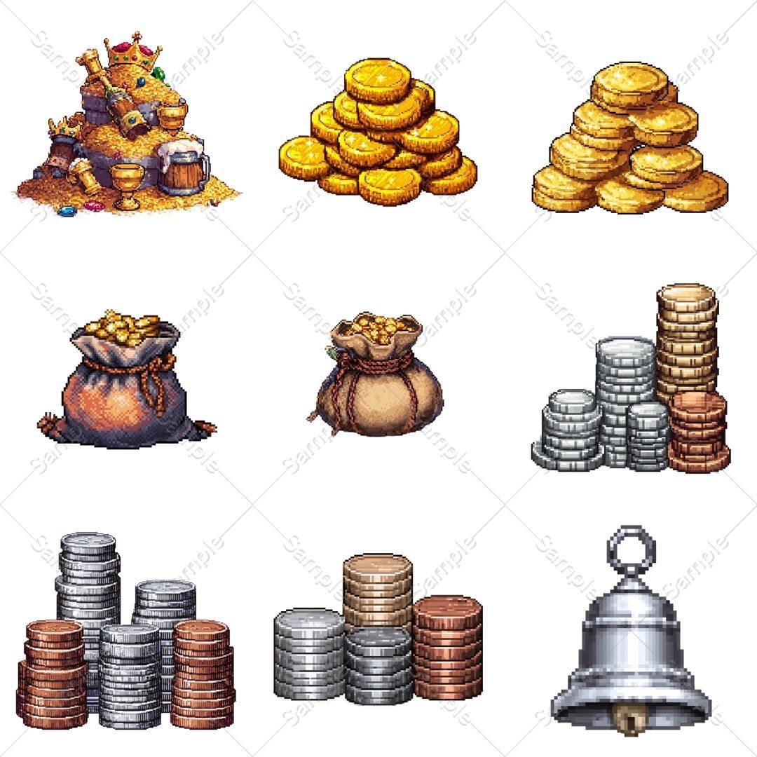 【透過済250点】ドット絵風アイテム[png]｜TRPG・ファンタジー・ゲーム・アイテム - 🪼くらげさんの背景素材 - BOOTH