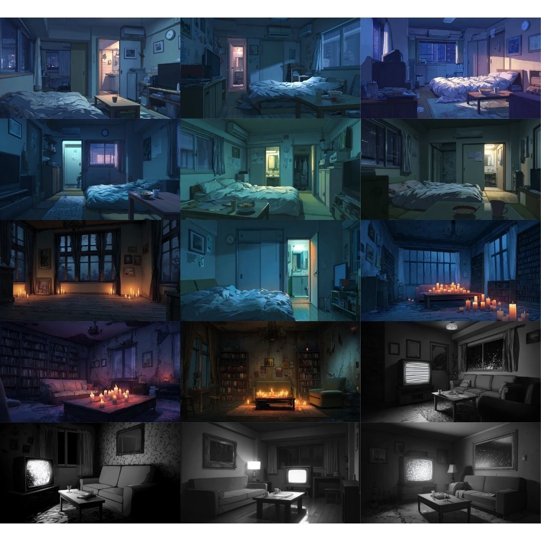 【TRPG背景素材】不穏な部屋 115枚｜ワンルーム•ホラー•暗闇etc - 🪼くらげさんの背景素材 - BOOTH