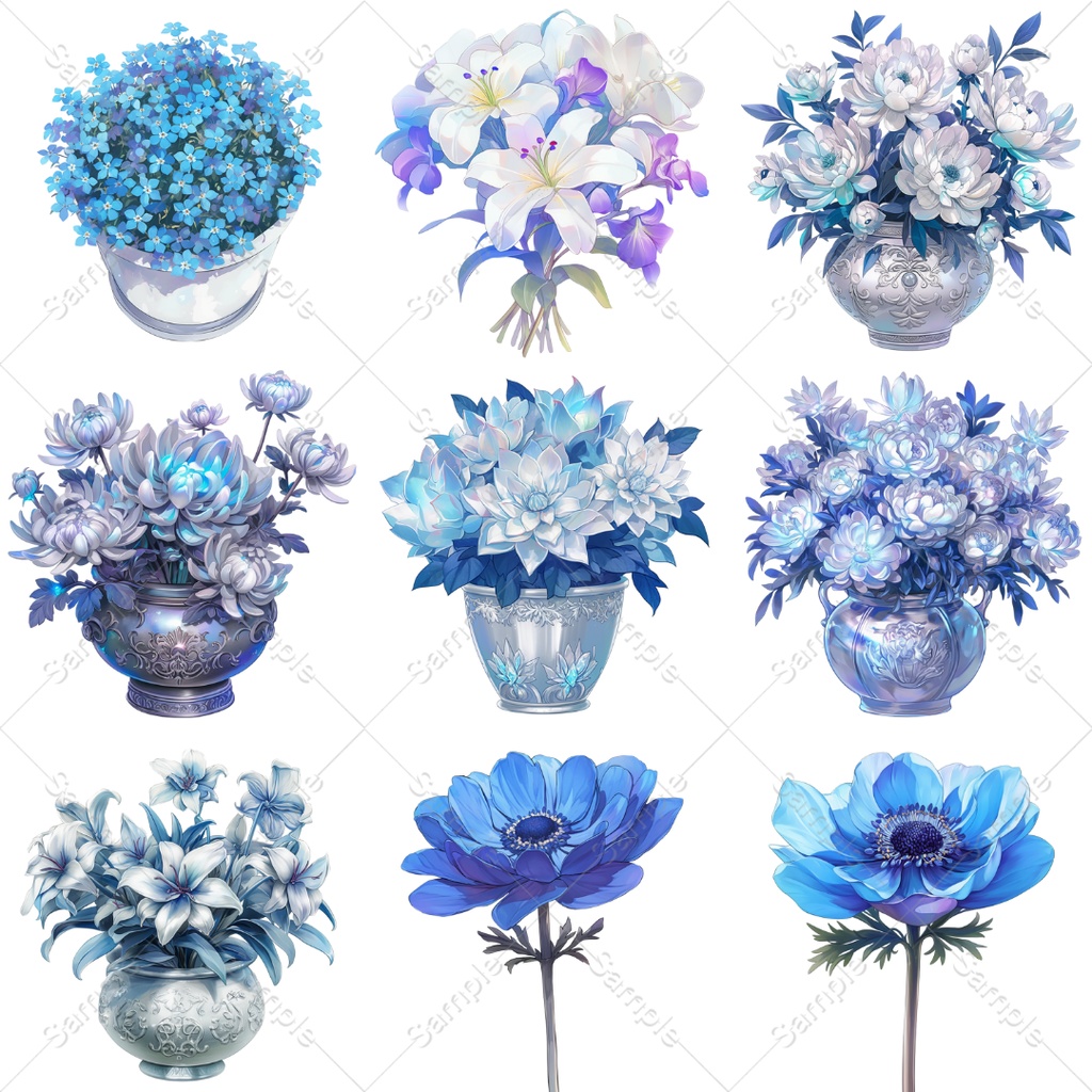 【透過115点】花イラスト素材 [PNG]｜ファンタジー・TRPG・ゲーム・デザイン用 - 🪼くらげさんの背景素材 - BOOTH