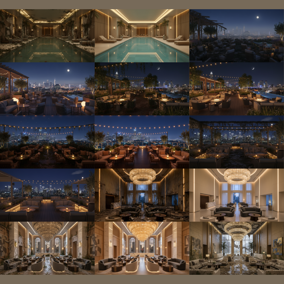 【背景素材】 ホテル差分 廃墟化 112枚｜屋内プール・スイートルーム・カフェ・外観・バー・廊下・ホテル客室etc（TRPG, マダミス, ココフォリア, ゲーム） - 🪼くらげさんの背景素材 ...