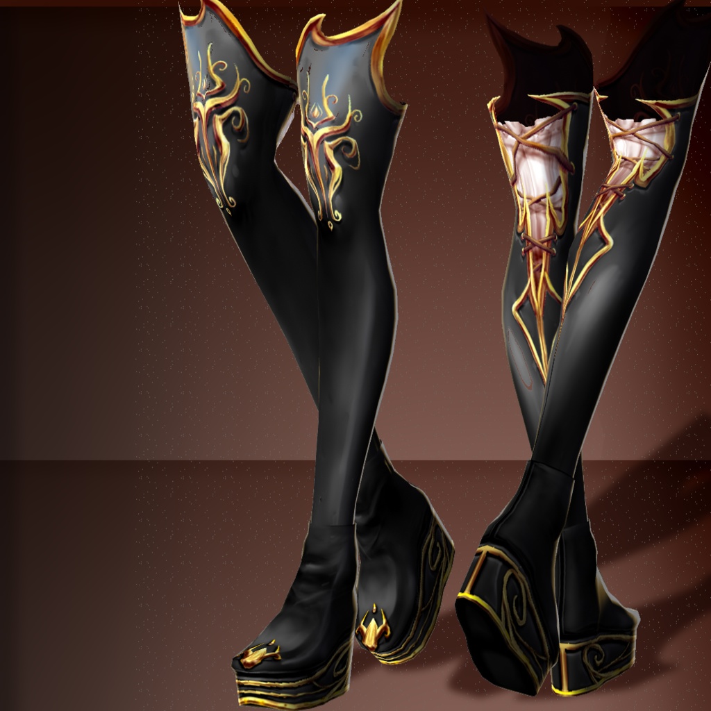 (VRoid beta) Fantasy Noble boots 6colors + editable file - The_Gambling ...