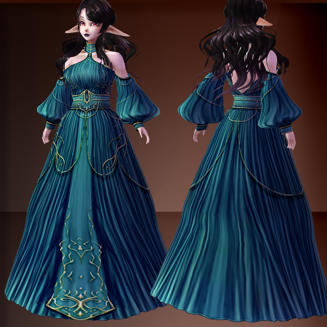 Noble mage dress,7 color schemes +customizable PSD file - The_Gambling ...
