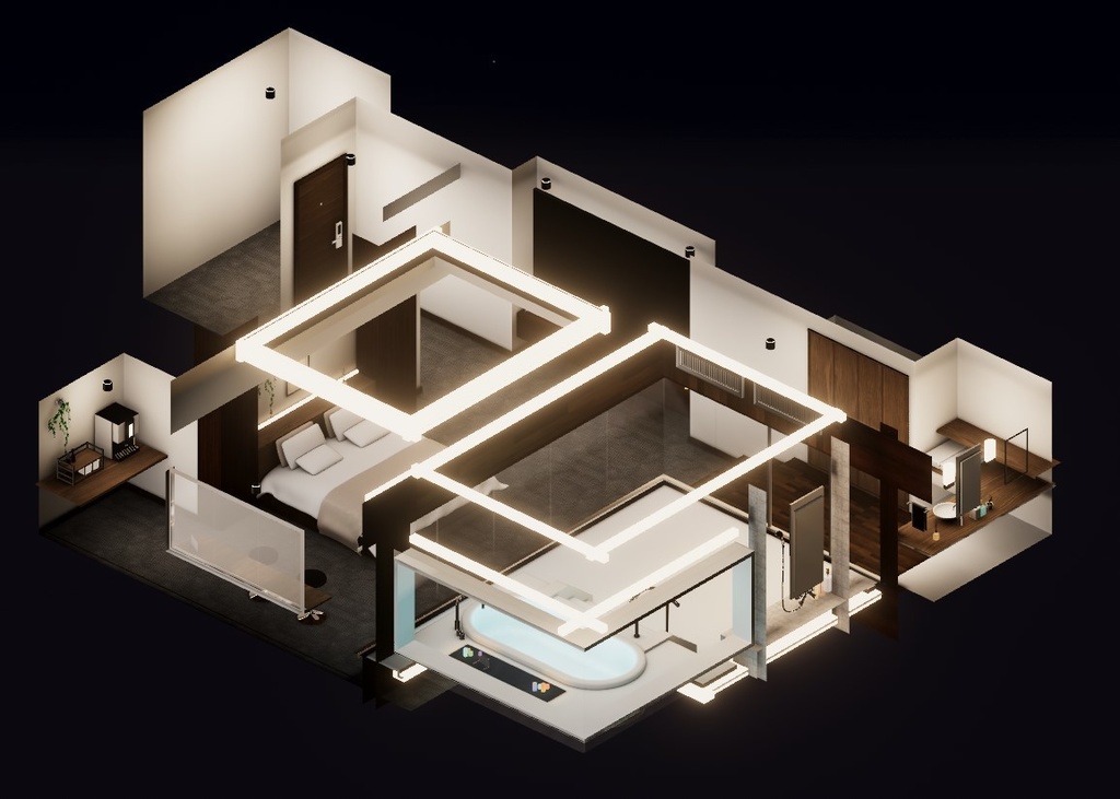VRChatワールド「HOTEL ROOM LUX」コンプリートパック - Alma Store - BOOTH