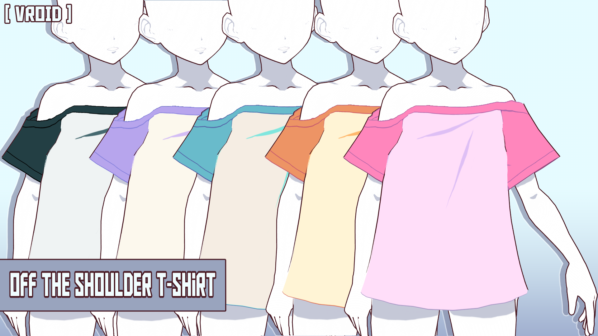[VRoid] Off the Shoulder T-Shirt - skiyoshi - BOOTH