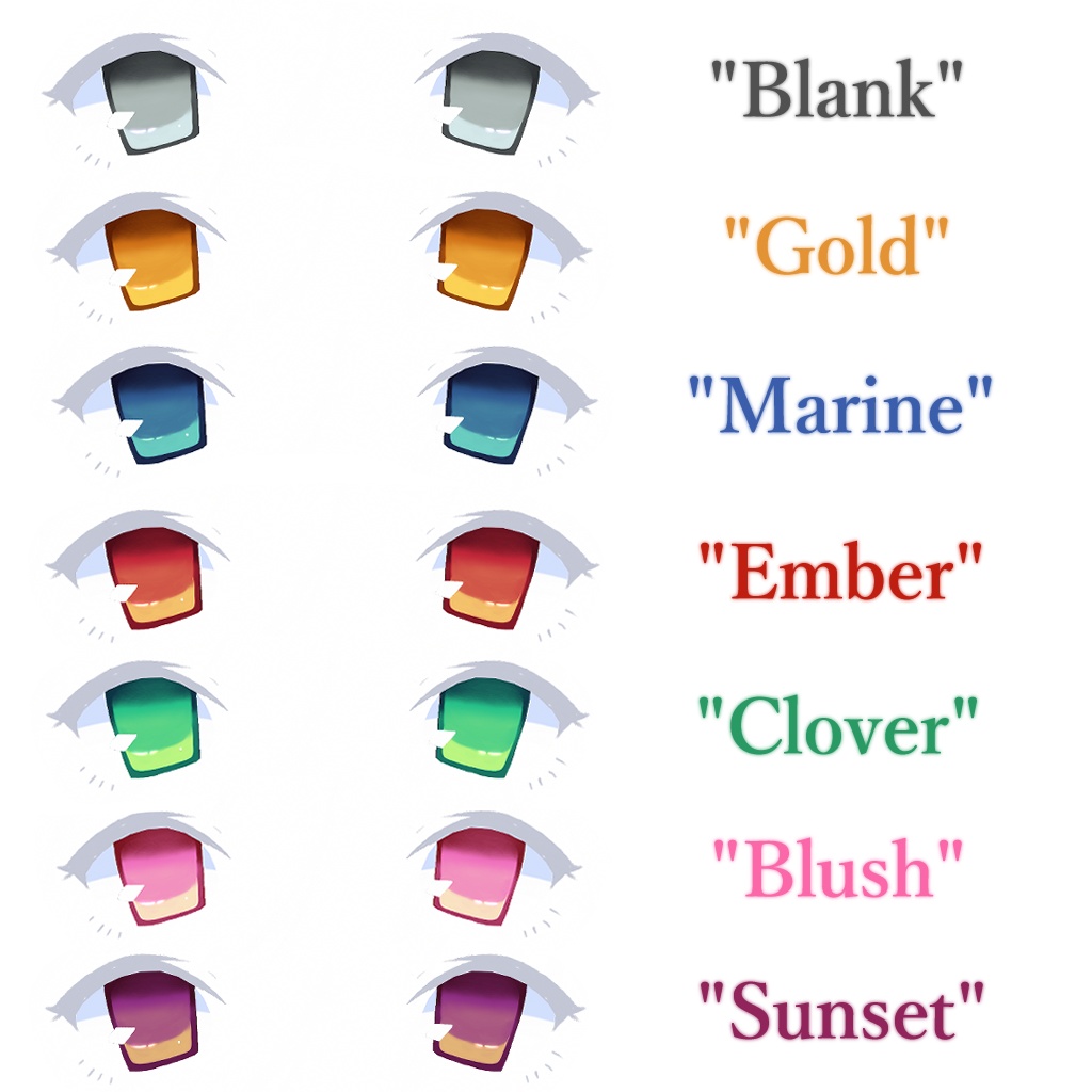 [VRoid] "Doll" Iris Texture - 7 Colors - skiyoshi - BOOTH