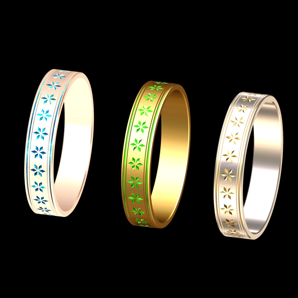 VRC想定モデル『Simple Ring Set03』 - しらなみ雑貨 - BOOTH