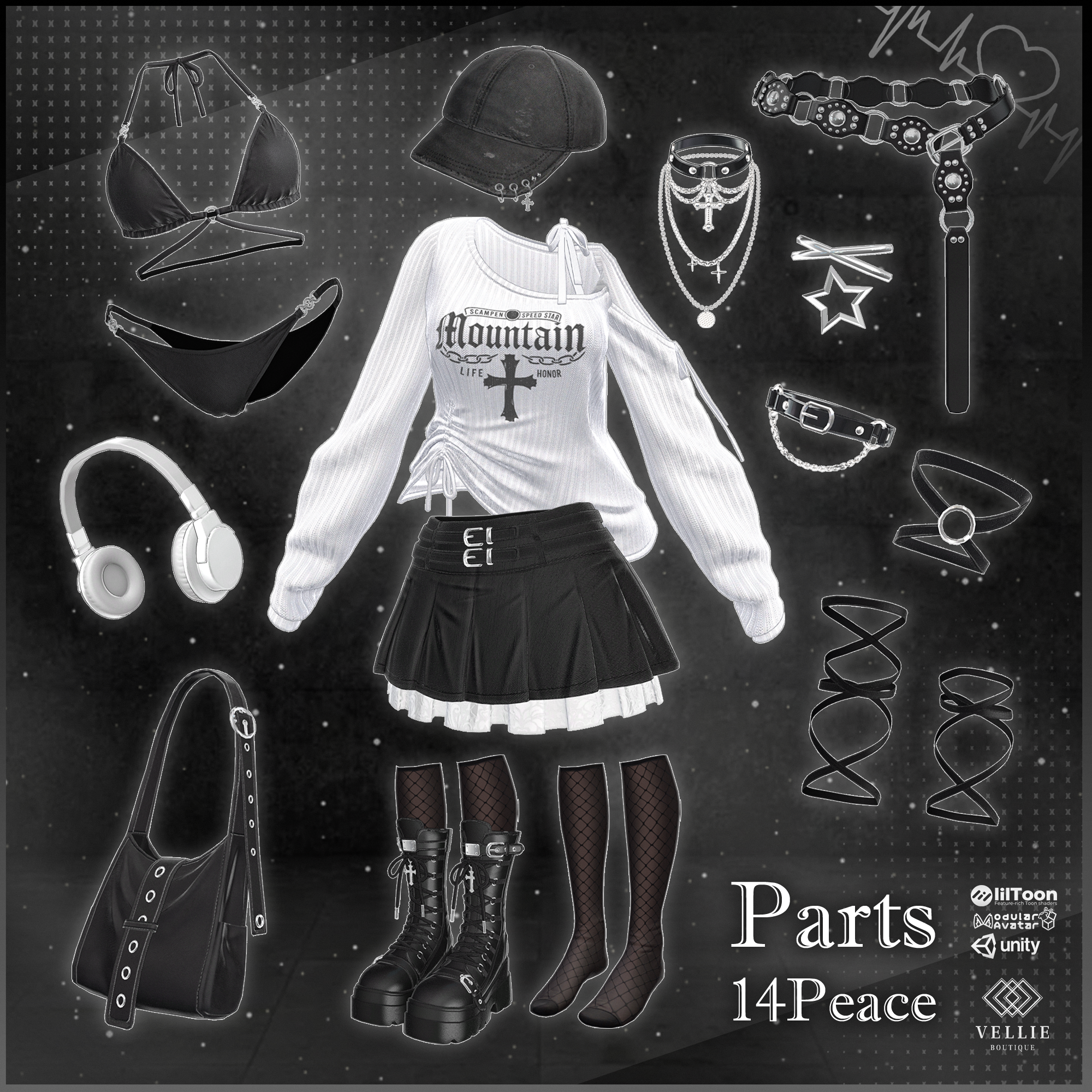 🎧【VRC 衣装】Stereo Punk - Crush - VELLIE - BOOTH