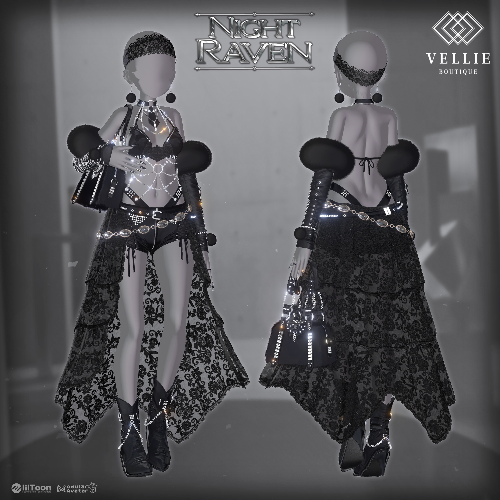 🐦‍⬛【VRC 衣装】Night Raven - Noir - VELLIE - BOOTH