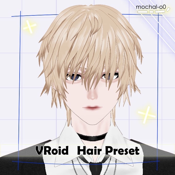 【VRoid】ブロンドウルフ ヘアプリセット - Blonde Wolfie Hair Preset - mochal-o0 - BOOTH