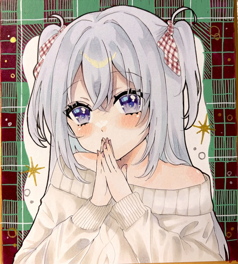 12/10 22時販売 小色紙原画【わくわく🎄 】 - mapo shop - BOOTH