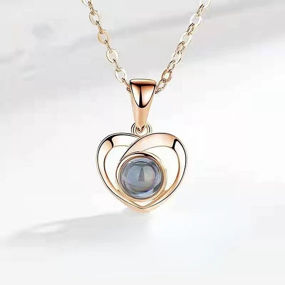 【オーダーメイド】世界に1つだけハートネックレス かわいいフォトネックレス写真の埋め込みプレゼント記念日クリスマス誕生日 - moku-mo - BOOTH