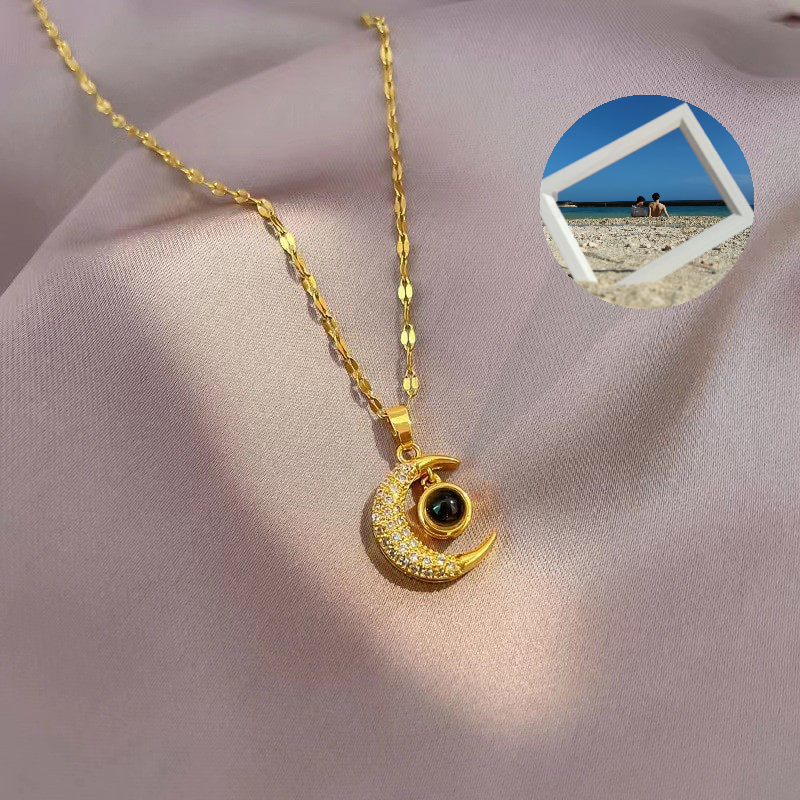 【オーダーメイド】世界に1つだけのムーンネックレス 写真の埋め込み プレゼント用 記念日 - moku-mo - BOOTH