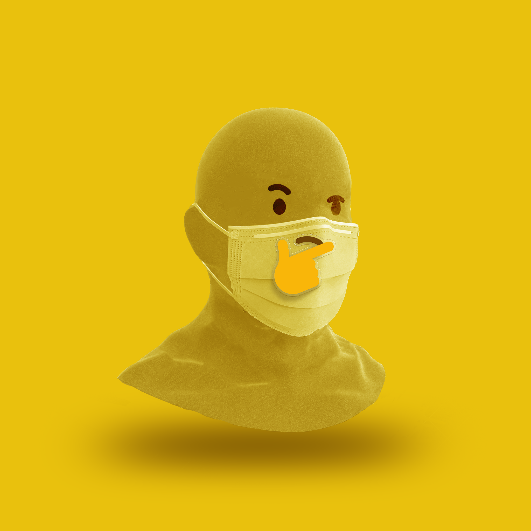 考えるしぐさをする人の口元バッチ - nevsock - BOOTH