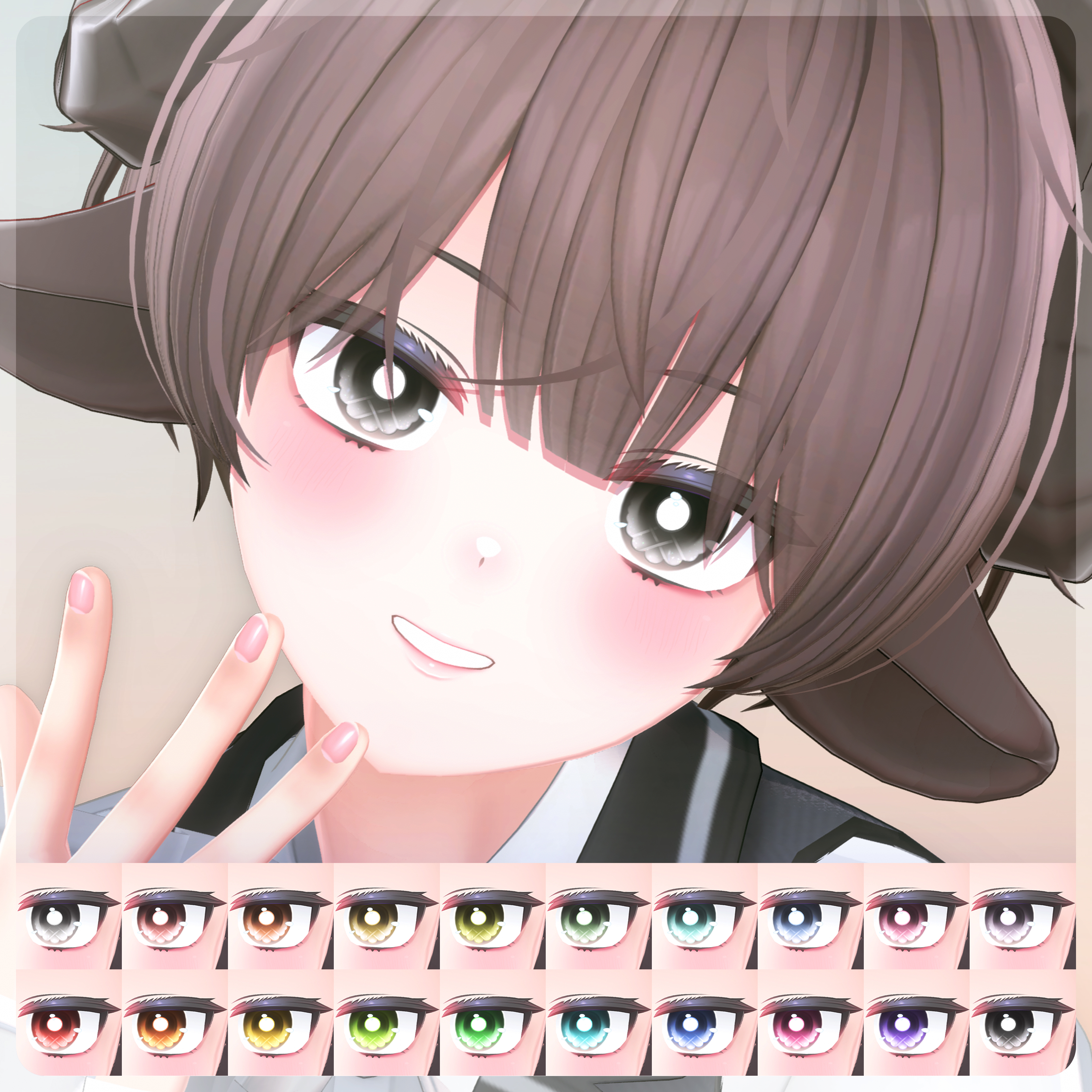 【3 Avatars 対応】Melon eye texture (20 Color) - shirotomato - BOOTH