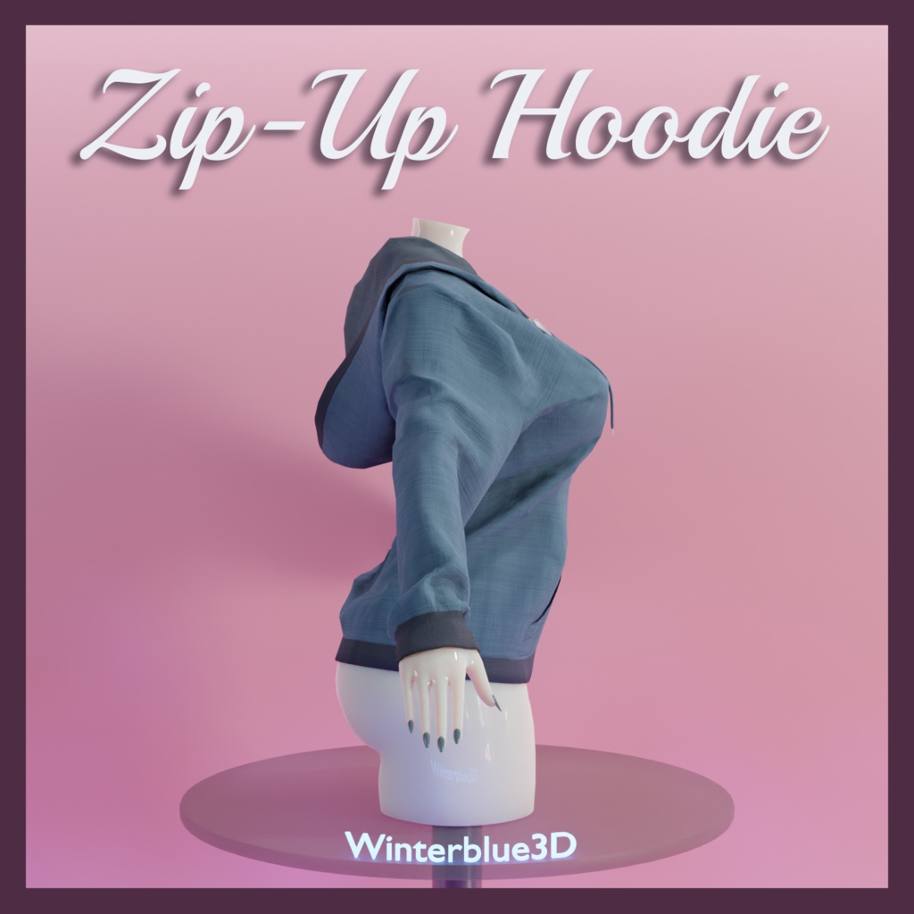 Zip-Up Hoodie [VRChat | Commercial Use] - winterblue - BOOTH