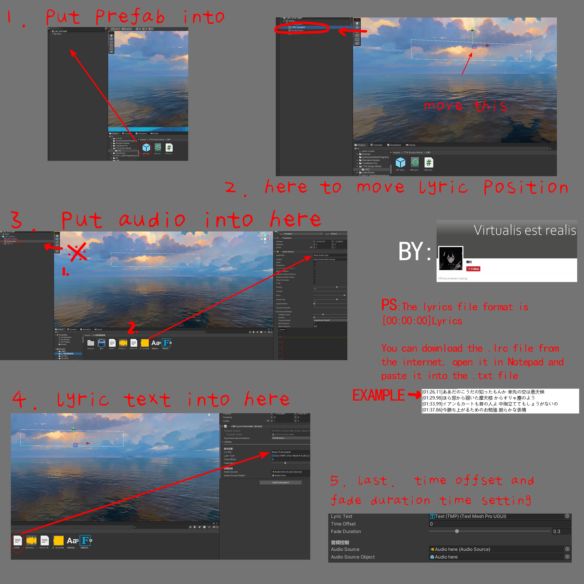 [VRChat Prefab] World Lyric System 世界歌词システム U# - Bicorn - BOOTH