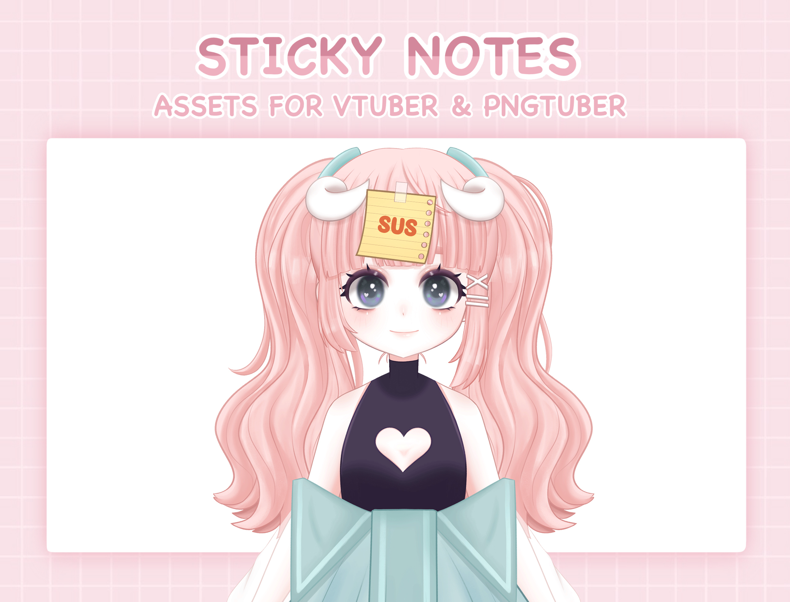 93 Sticky Notes Assets for Vtuber / PNGTuber Overlay, P2U Vtuber Stream ...