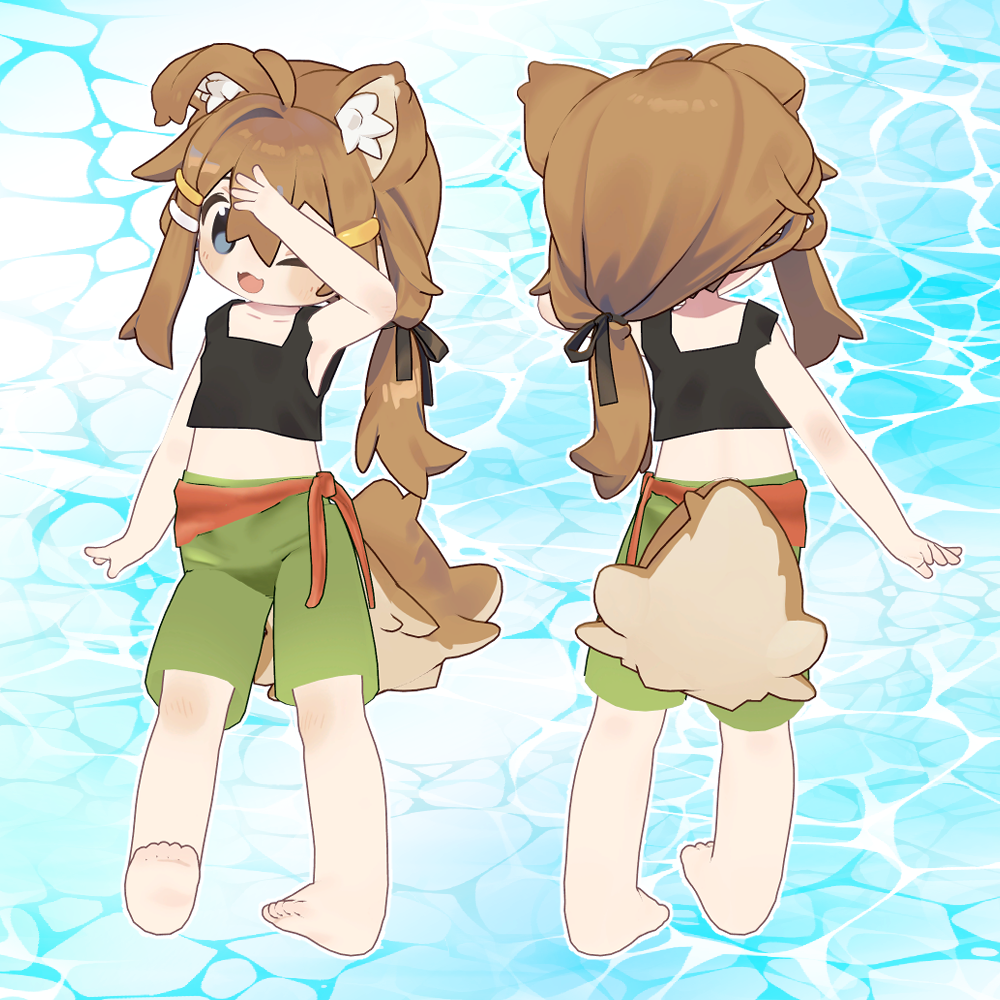 ウズルハ・まめひなた（まめふれんず）用「ズボン水着」 - 兎水乃工房-UMINO KOUBOU- - BOOTH