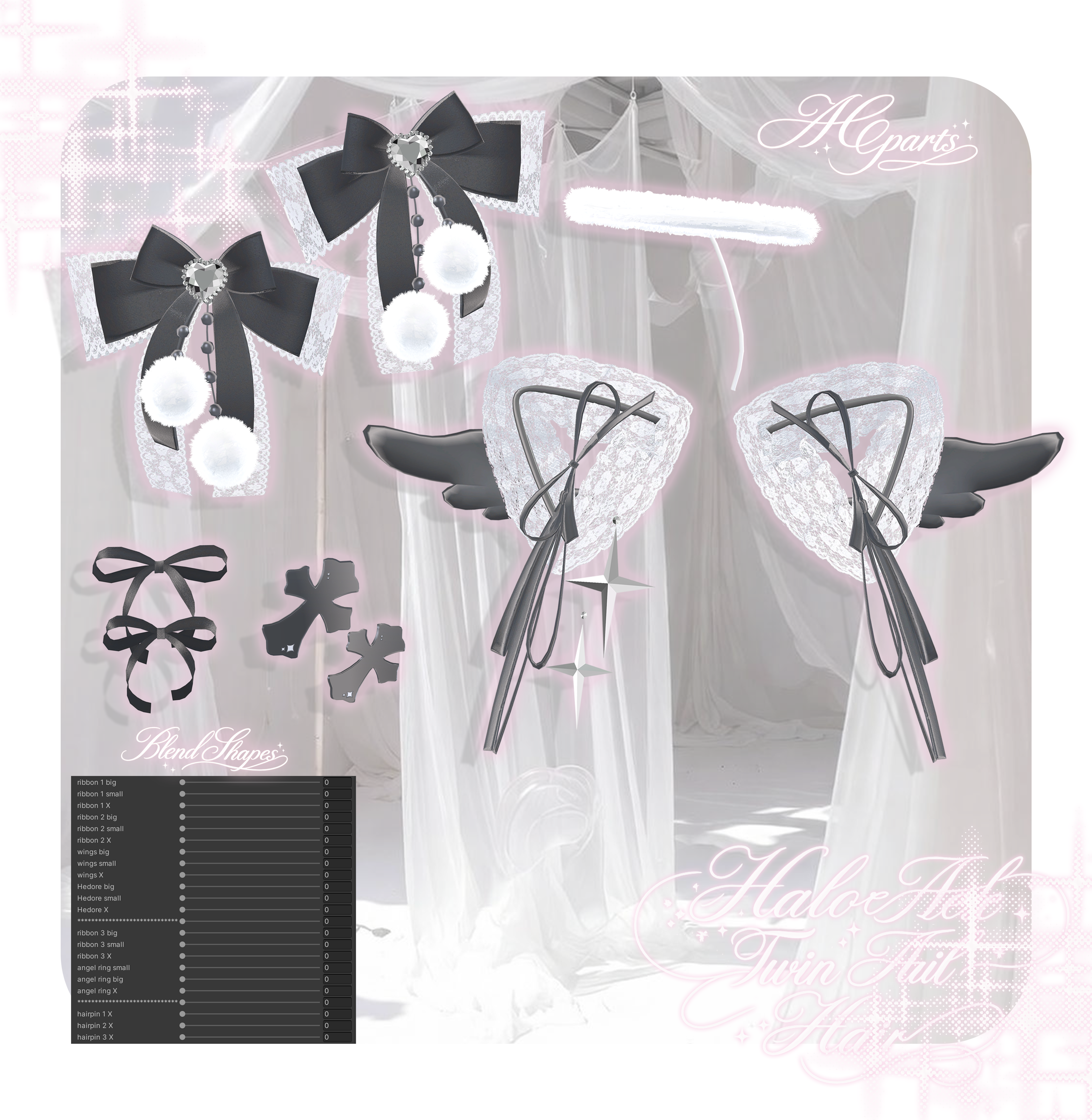 【8 avatars】HaloHex Twin Tail Hair - Hiplytical - BOOTH