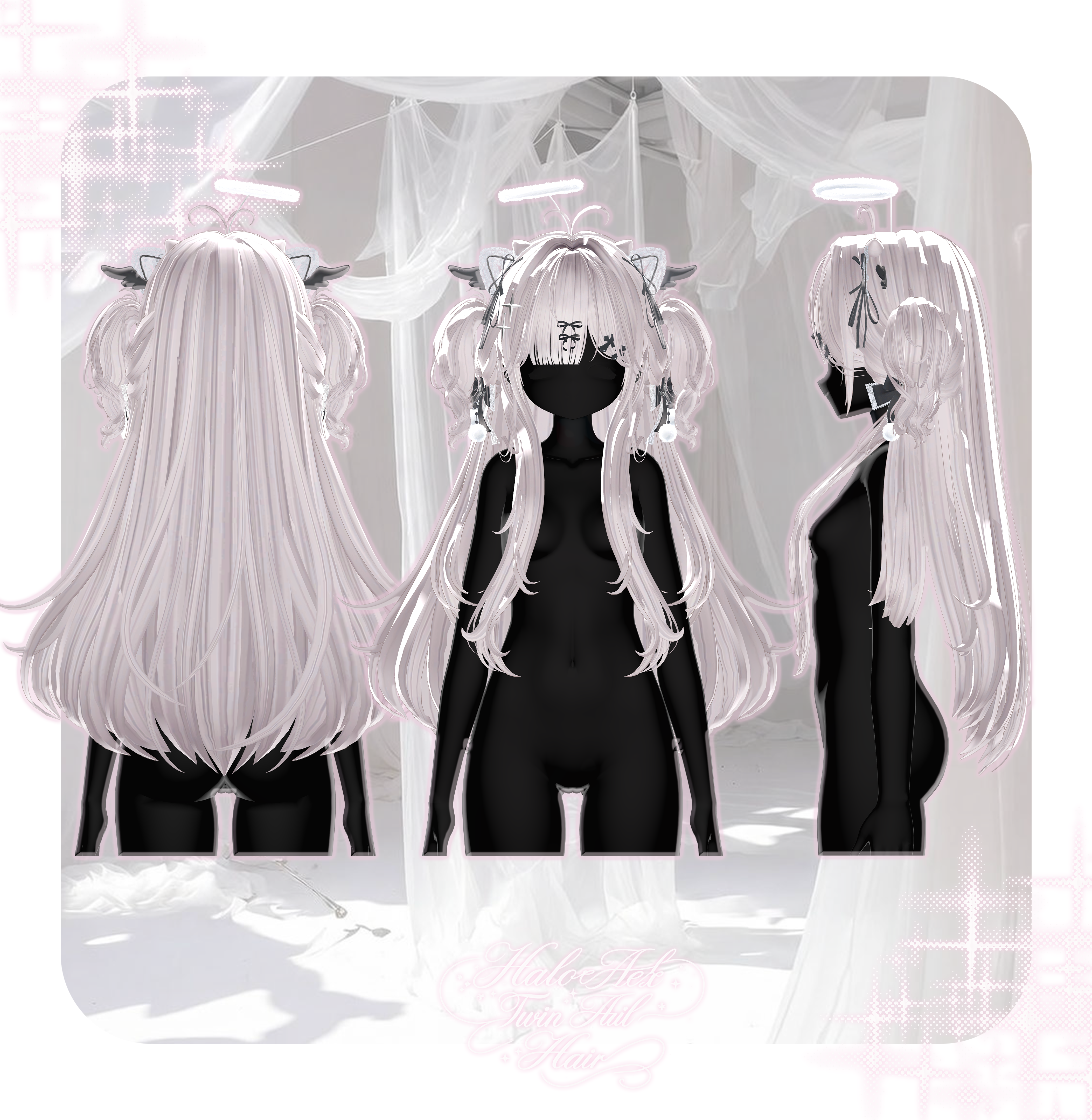 【8 avatars】HaloHex Twin Tail Hair - Hiplytical - BOOTH