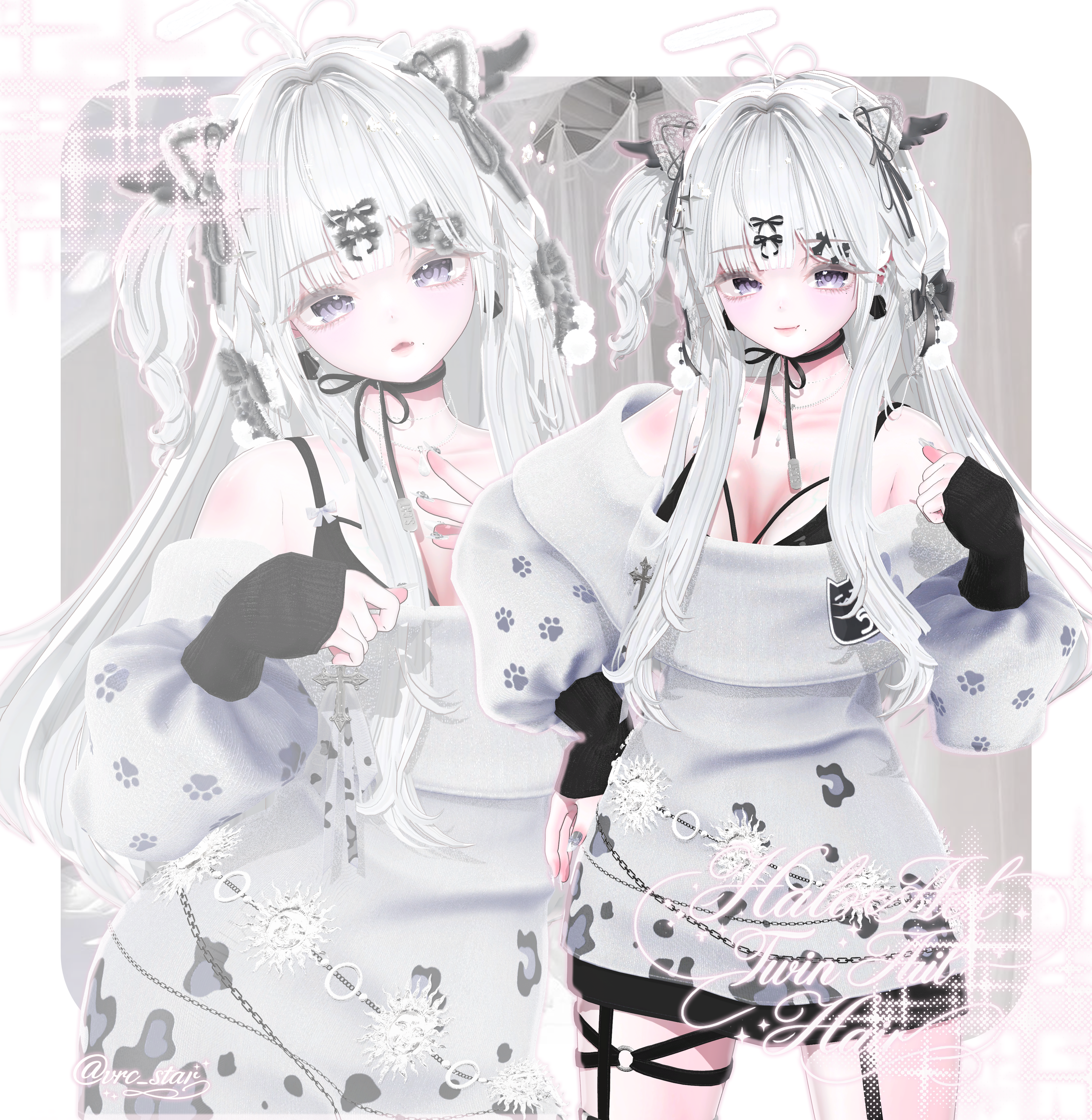 【8 avatars】HaloHex Twin Tail Hair - Hiplytical - BOOTH